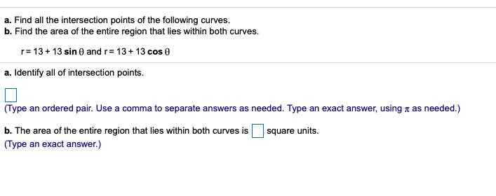 Solved a. Find all the intersection points of the following | Chegg.com