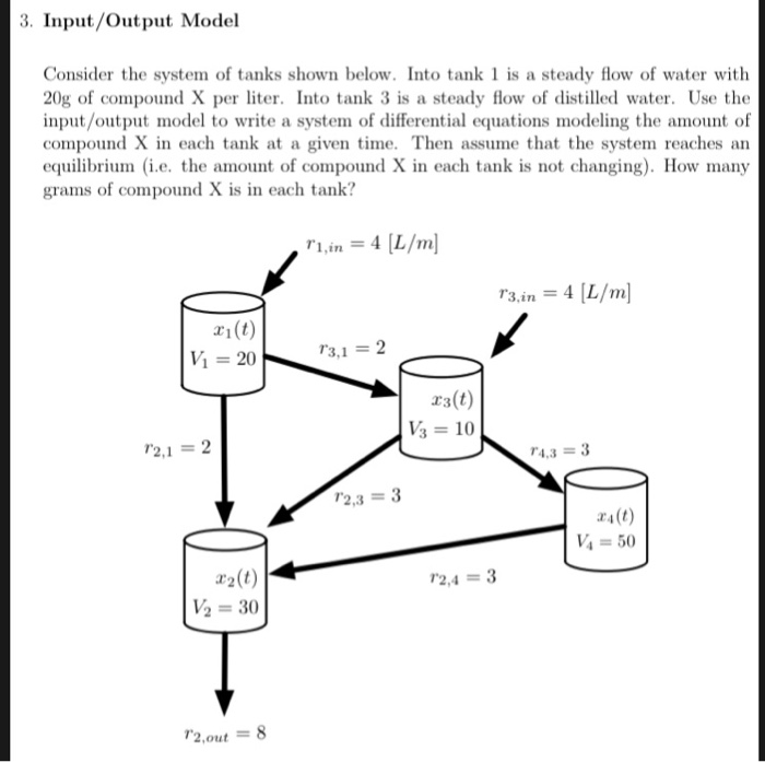 Solved 3. Input/Output Model Consider the system of tanks | Chegg.com