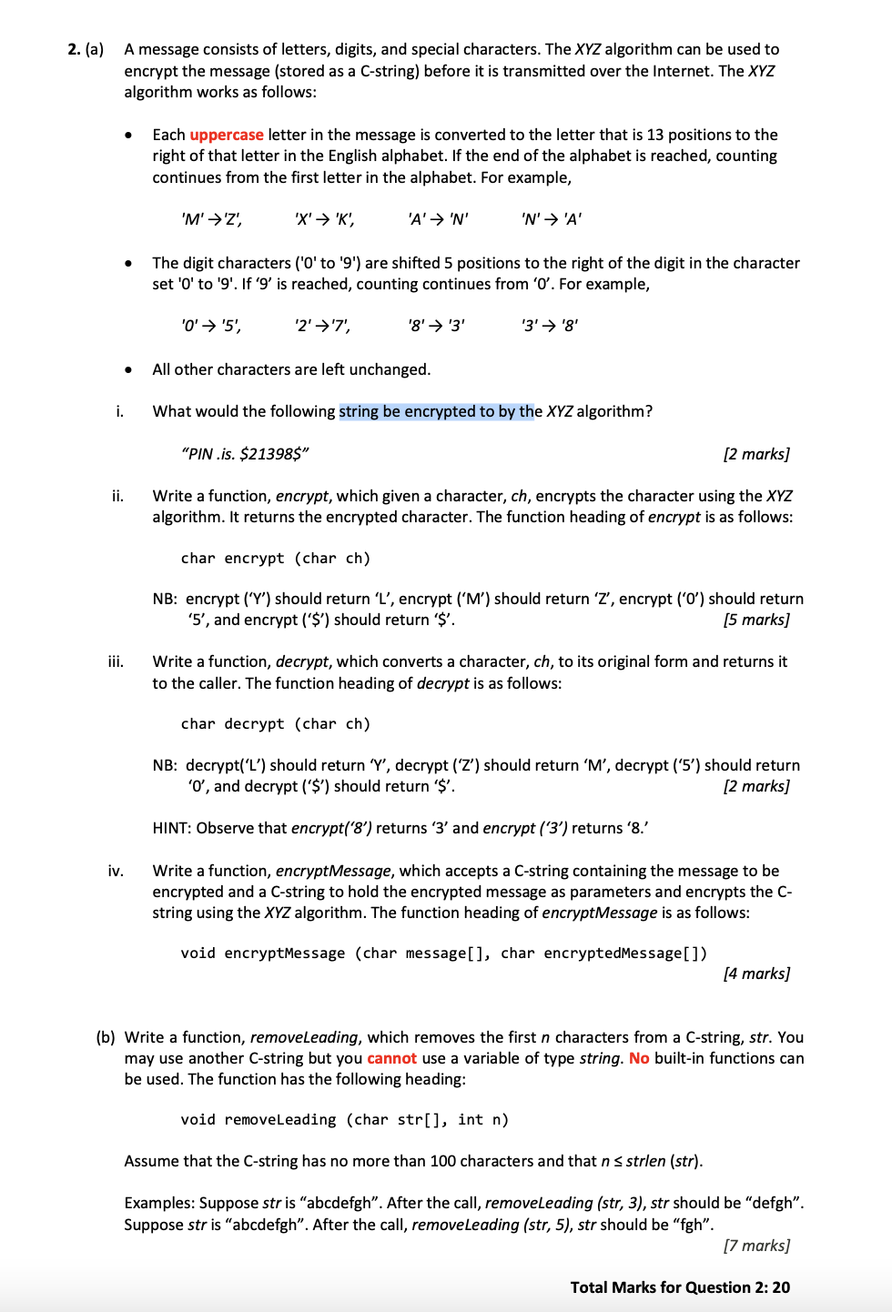 Solved 2. (a) A message consists of letters, digits, and | Chegg.com