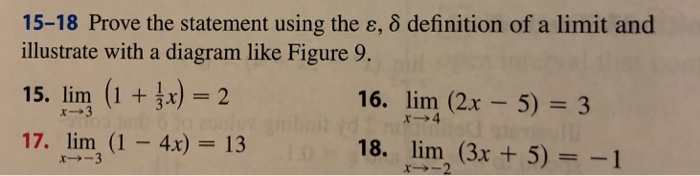 Solved 15-18 Prove the statement using the ε, δ definition | Chegg.com