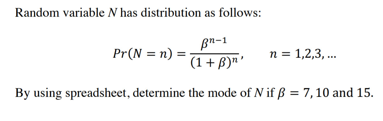 Solved Random variable N has distribution as follows: BN-1 | Chegg.com