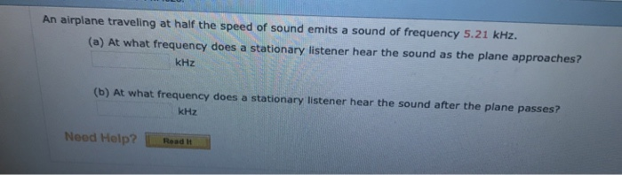 Solved An airplane traveling at half the speed of sound | Chegg.com