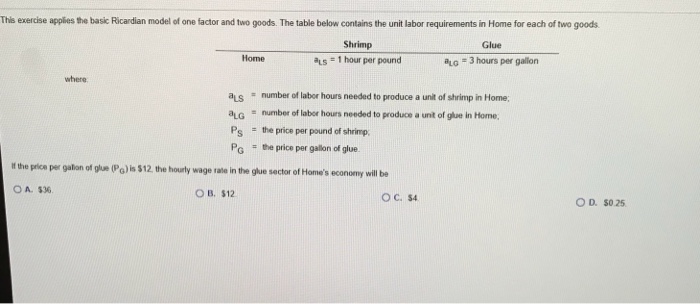 Solved This exercise applies the basic Ricardian model of | Chegg.com