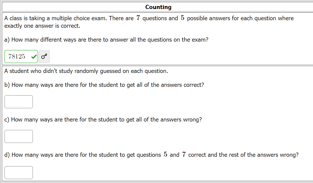 Solved A class is taking a multiple choice exam. There are 7 | Chegg.com