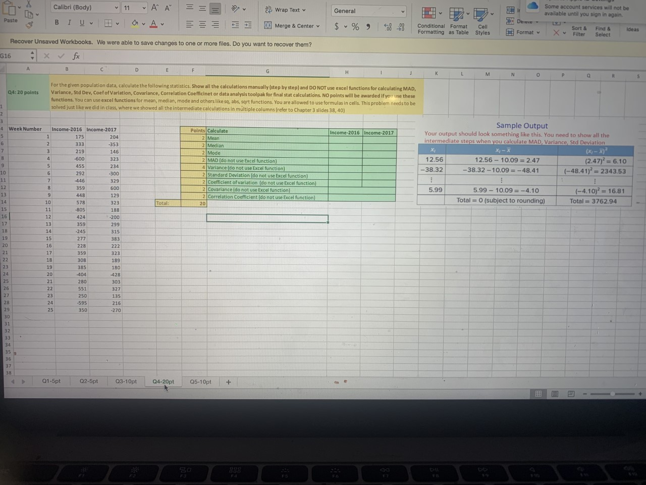 Solved Calibri (Body) A A == Wrap Text General Some account | Chegg.com