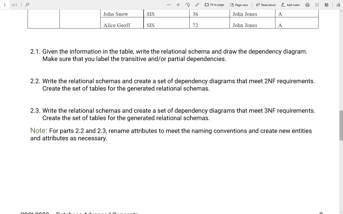 Solved To keep track of students, courses, advisors, and so | Chegg.com