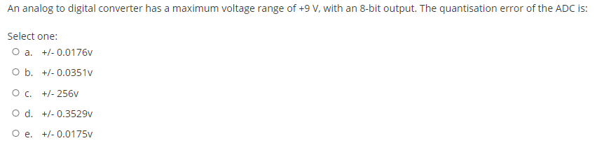 Solved An analog to digital converter has a maximum voltage | Chegg.com