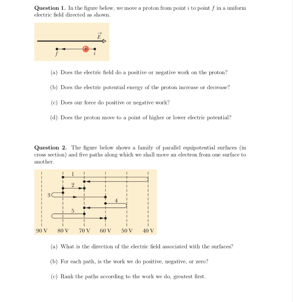 Solved Question 1. In the figure below, we move a proton | Chegg.com