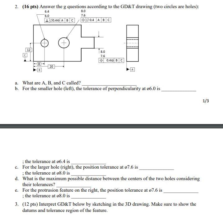 Solved 2. (16 pts) Answer the g questions according to the | Chegg.com