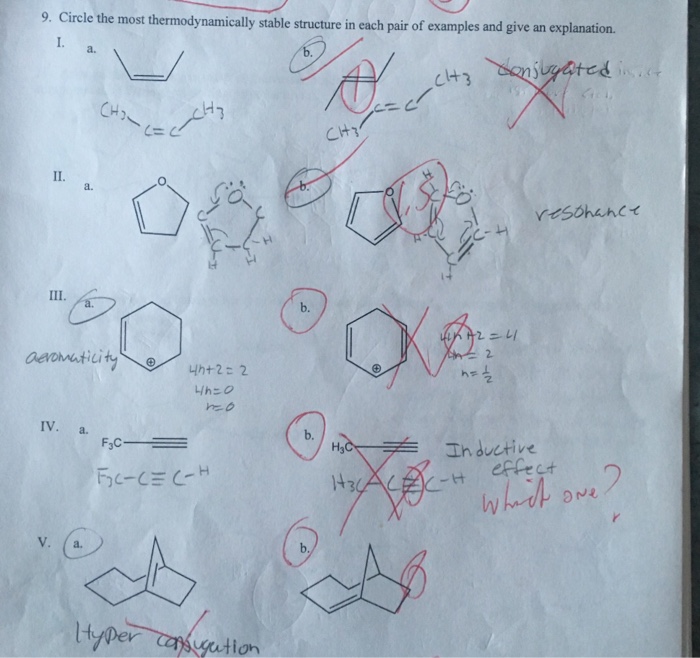 Solved Circle the most thermodynamically stable structure in | Chegg.com
