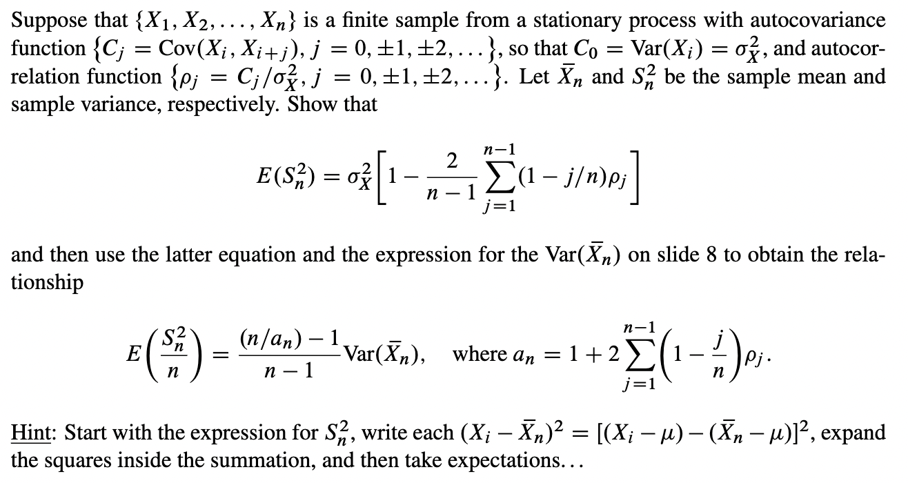 Solved Suppose that {X1,X2,…,Xn} is a finite sample from a | Chegg.com