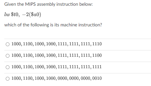 Solved Given the MIPS assembly instruction | Chegg.com