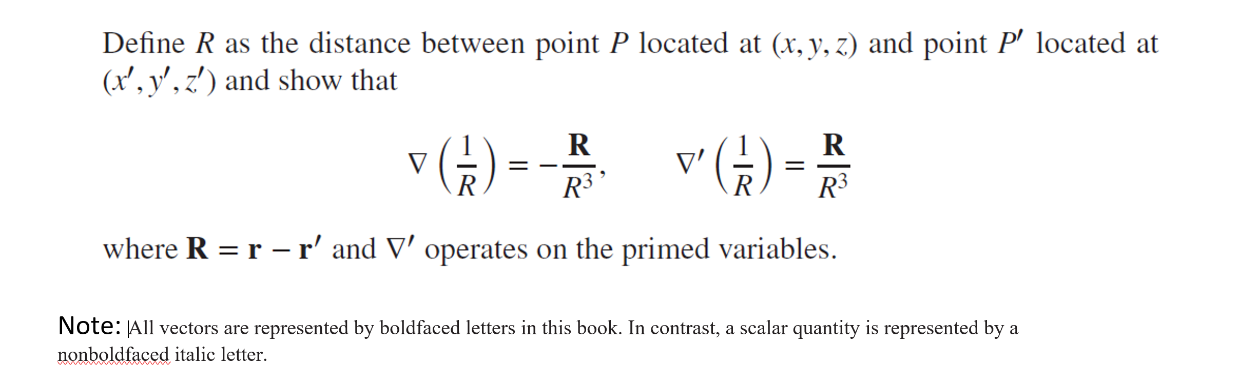 Solved Define R as the distance between point P located at | Chegg.com