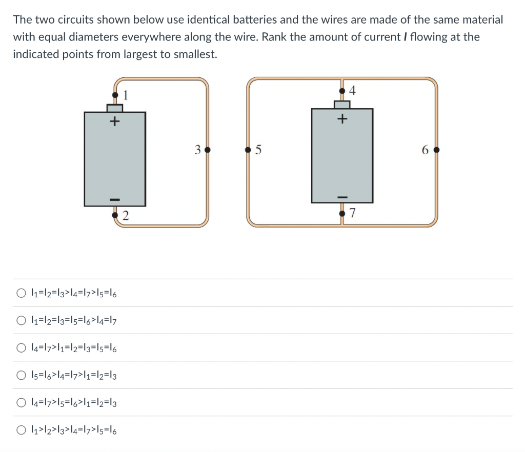 Solved The two circuits shown below use identical batteries | Chegg.com