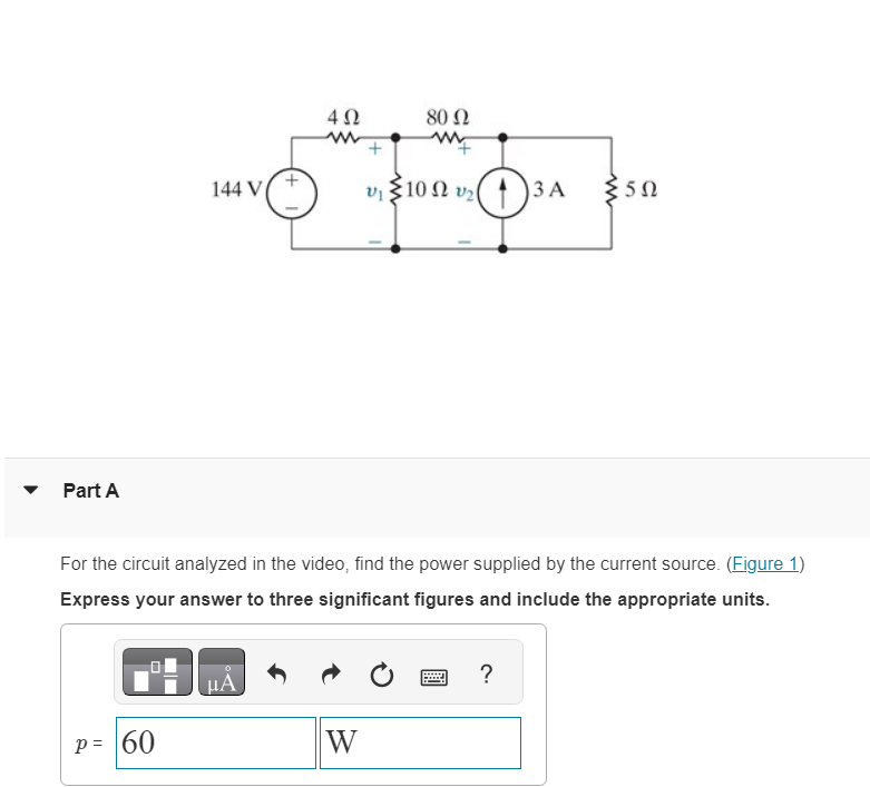 Solved Part AFor the circuit analyzed in the video, find the | Chegg.com