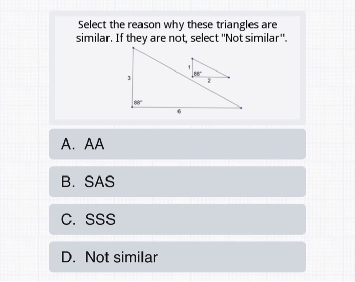 Solved Select the reason why these triangles are similar. If | Chegg.com