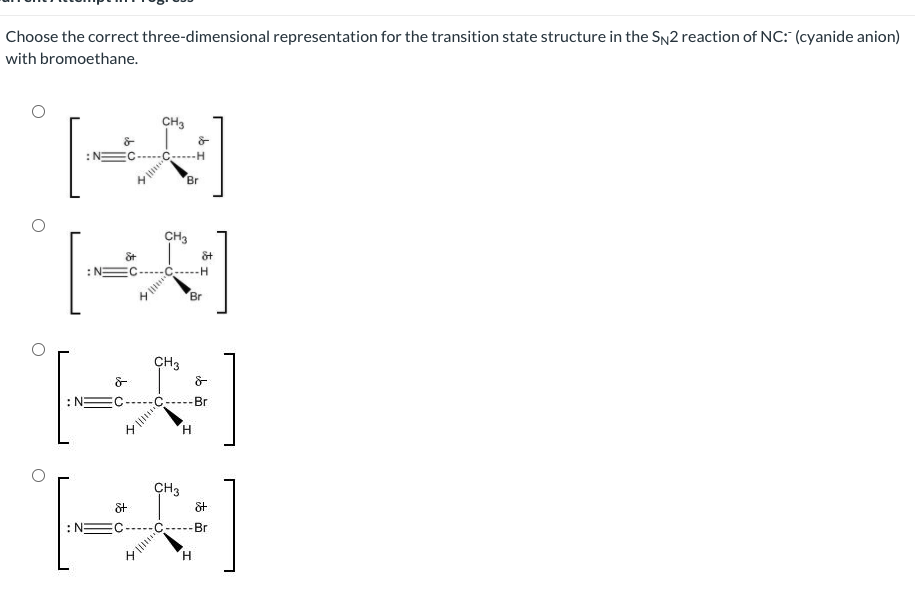 Solved Choose the correct three-dimensional representation | Chegg.com