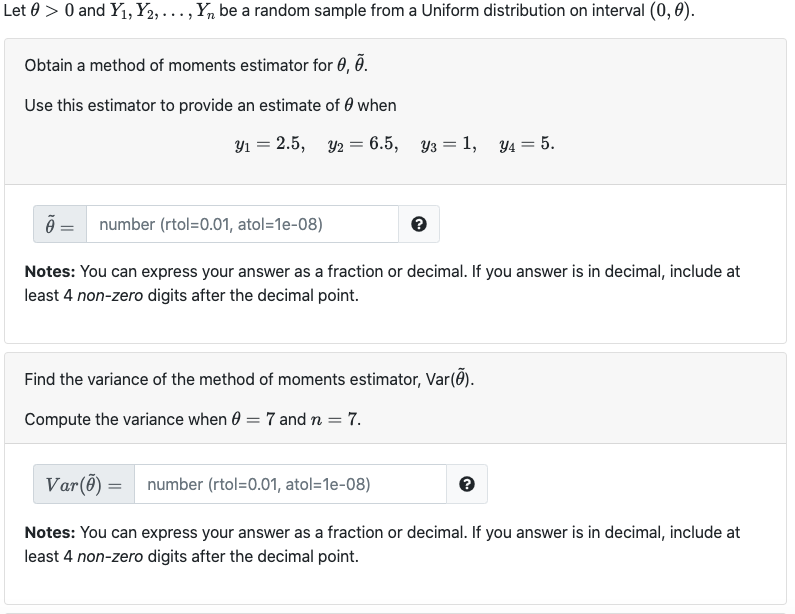 Solved Let e > 0 and Y1, Y2, ..., Yn be a random sample from | Chegg.com