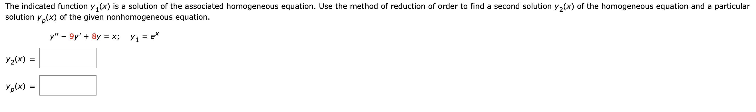 Solved solution yp(x) of the given nonhomogeneous equation. | Chegg.com