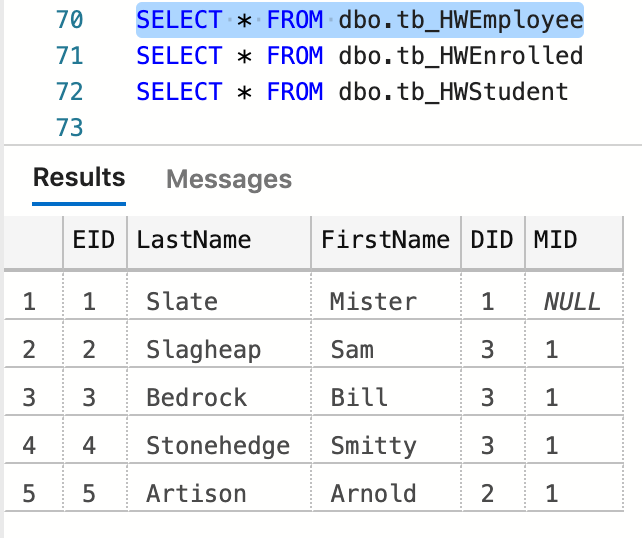 Solved USE SQL to do the following: 1.List all student names | Chegg.com