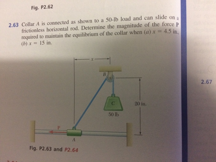 Solved Collar A is connected as shown to a 50-lb load and | Chegg.com