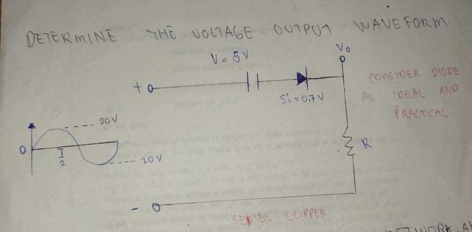 Solved DETERMINE THE VOLTAGE OUTPUT WAVE FORM V-5V tt | Chegg.com