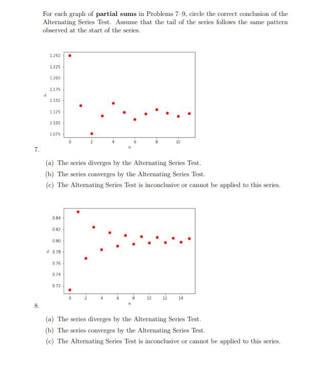 Solved For each graph of partial sums in Problems 7-9, | Chegg.com