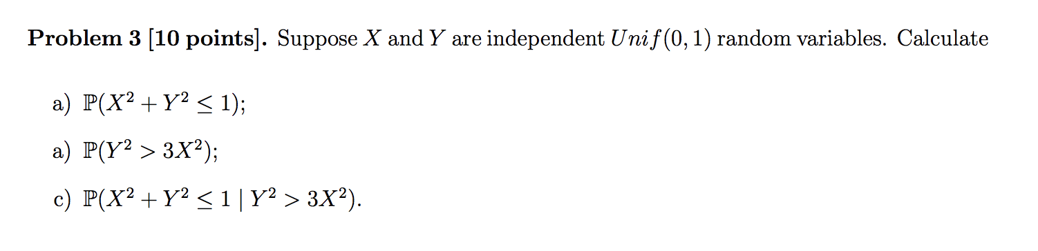 Solved Problem 3 [10 points). Suppose X and Y are | Chegg.com