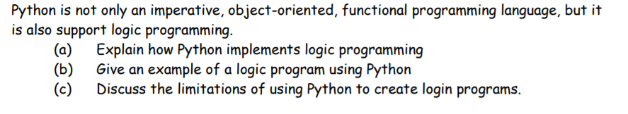 Solved Python is not only an imperative, object-oriented, | Chegg.com