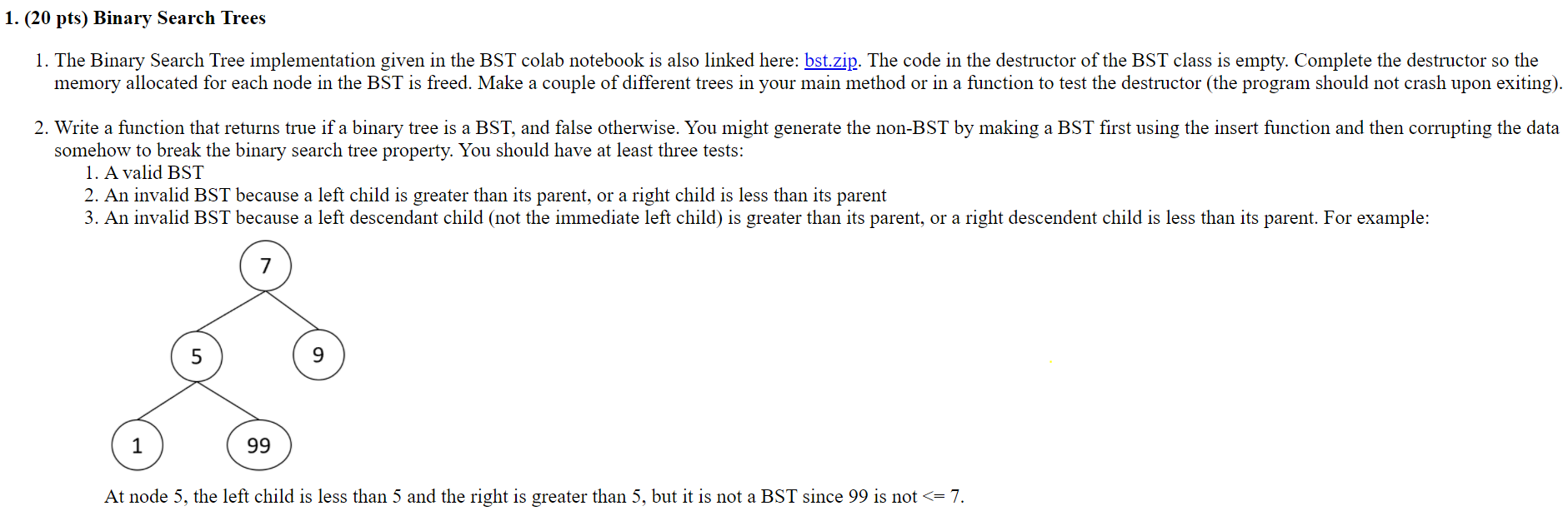 Solved bst.zip (includes the following files below | Chegg.com
