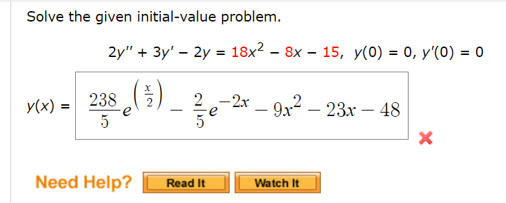 Solved Solve the given initial-value problem. | Chegg.com