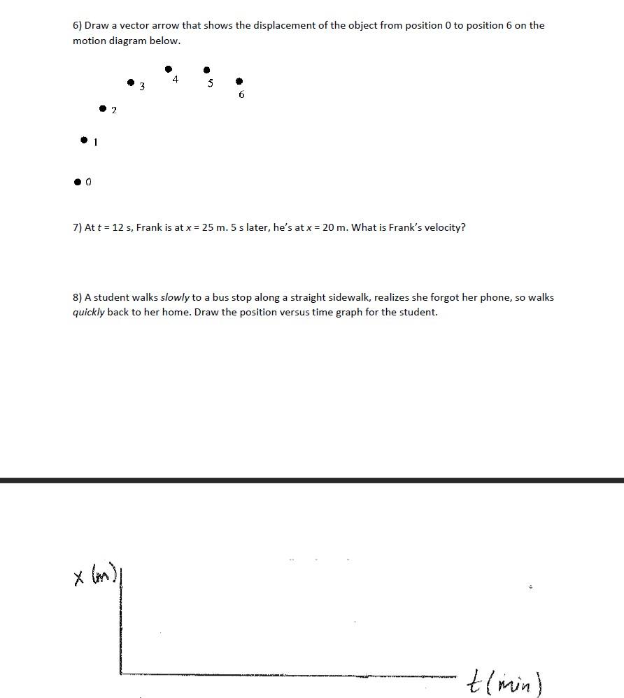 Solved 6) Draw a vector arrow that shows the displacement of | Chegg.com