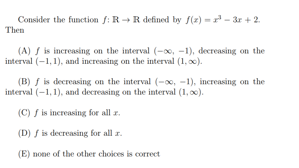 Solved Consider the function f: RR defined by f(x) = x2 – 3x | Chegg.com