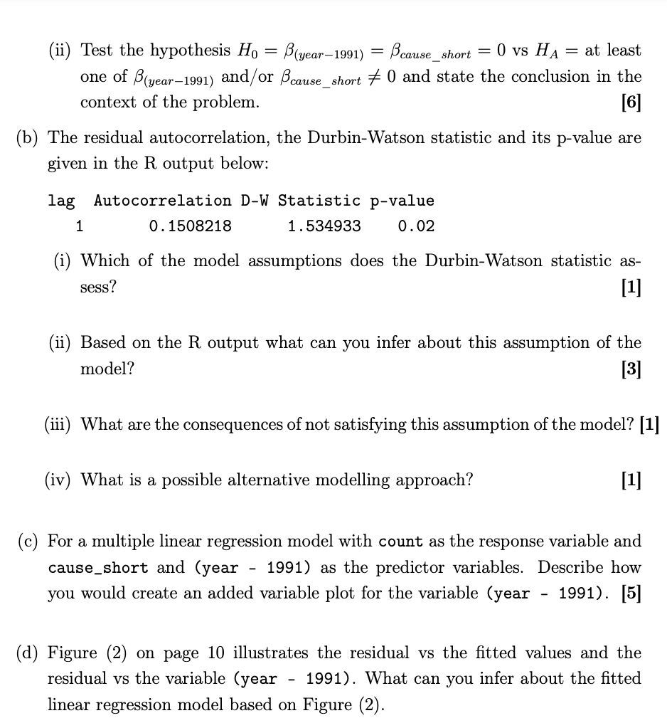 Consider the data-set described in question 3 . (a) | Chegg.com