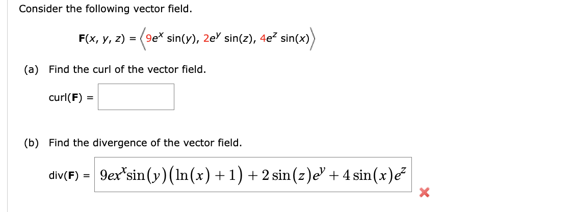 Solved Consider the following vector field. | Chegg.com
