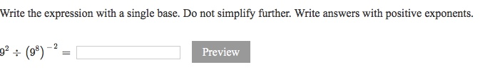 Solved Write the expression with a single base. Do not | Chegg.com