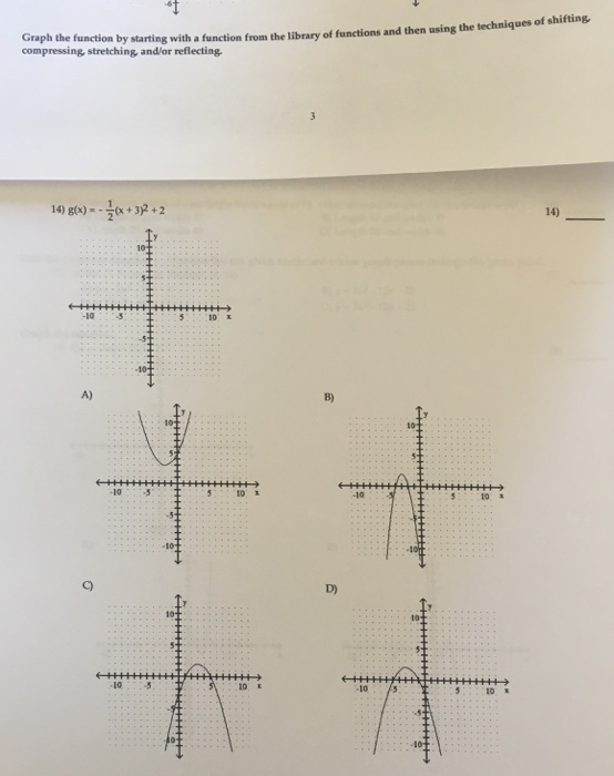 Solved e function by starting with a function from the | Chegg.com