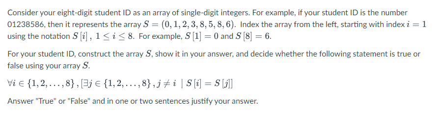 Solved Consider your eight-digit student ID as an array of | Chegg.com