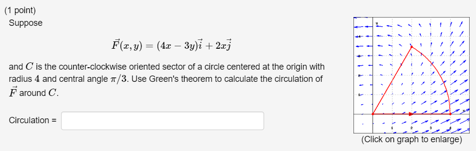 Solved (1 point) Suppose and C is the counter-clockwise | Chegg.com