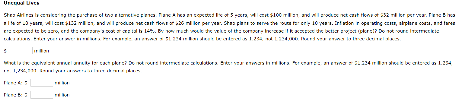 Solved $ million not 1,234,000. Round your answers to three | Chegg.com