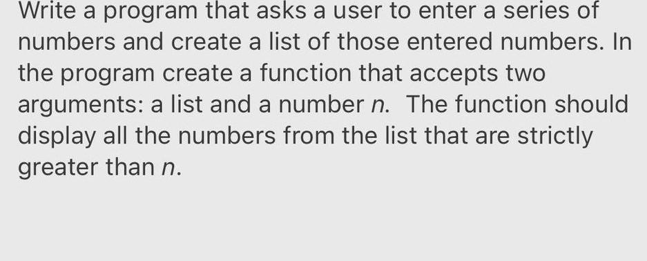 Solved Write a program that asks a user to enter a series of | Chegg.com
