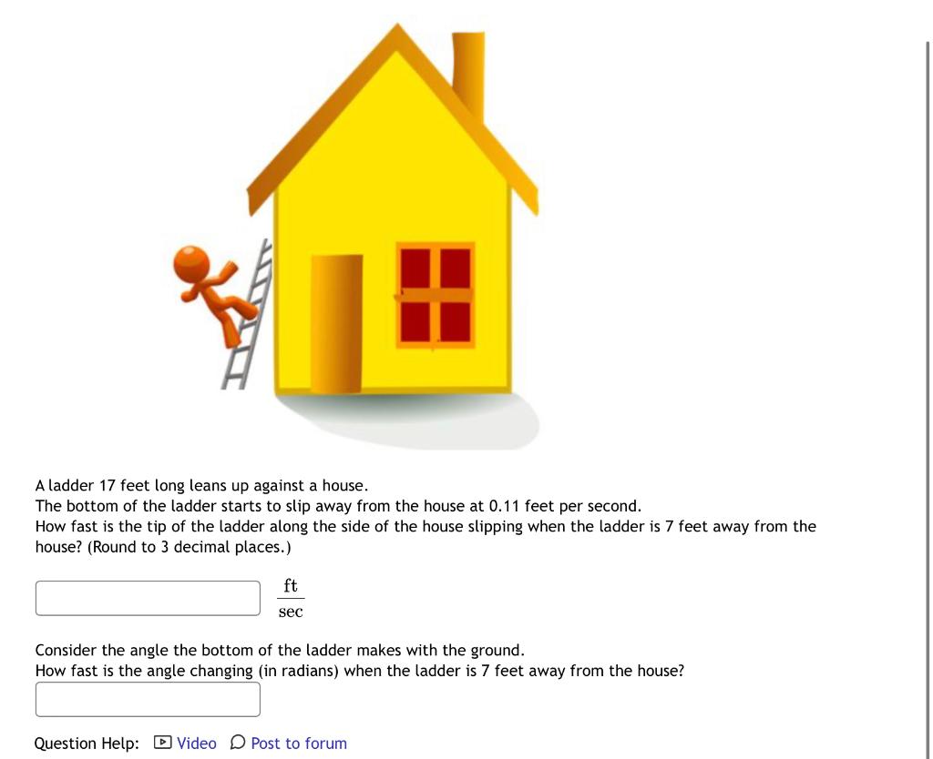 Solved A ladder 17 feet long leans up against a house. The | Chegg.com