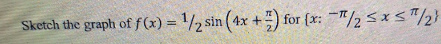 Solved Sketch the graph of f(x)=12sin(4x+π2) ﻿for | Chegg.com