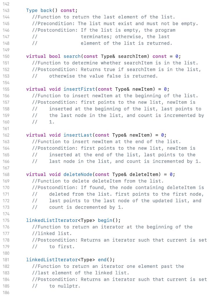 Solved Extend the class linked ListType by adding the | Chegg.com