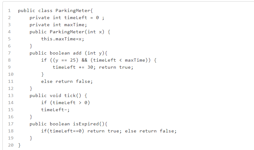 Solved Write a class named ParkingMeter containing: Two | Chegg.com