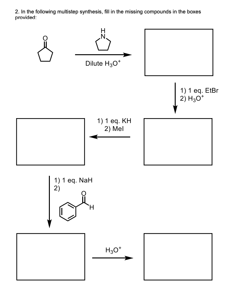 Solved In the following multistep synthesis, fill in the | Chegg.com
