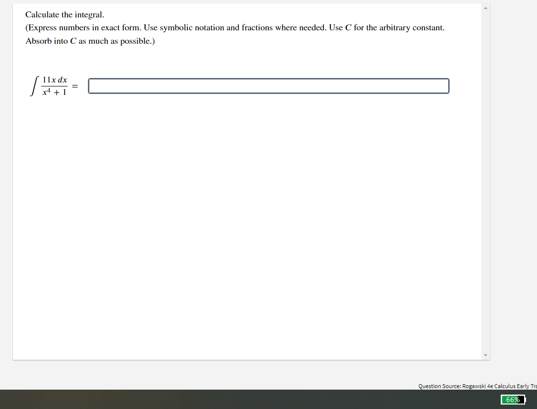 Solved Calculate the integral. (Express numbers in exact | Chegg.com