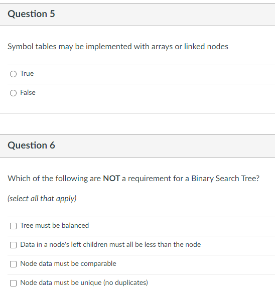 Solved Symbol tables may be implemented with arrays or | Chegg.com