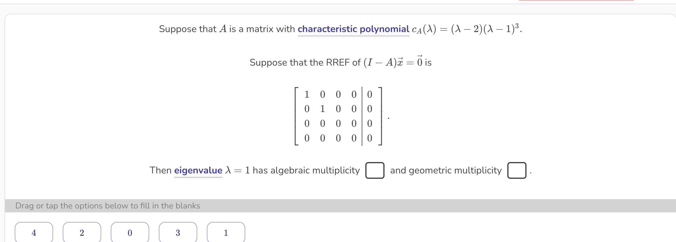 Solved Suppose that A is a matrix with characteristic | Chegg.com