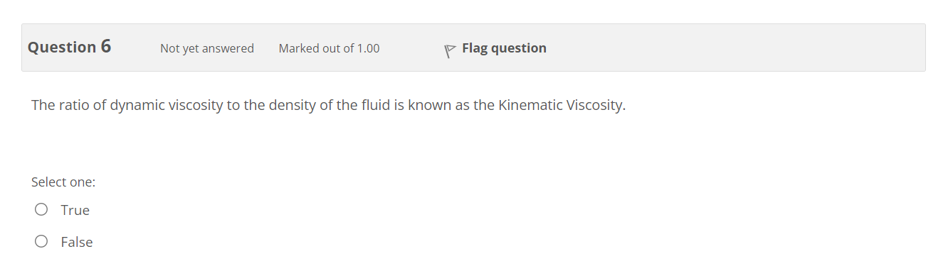Solved The ratio of dynamic viscosity to the density of the | Chegg.com